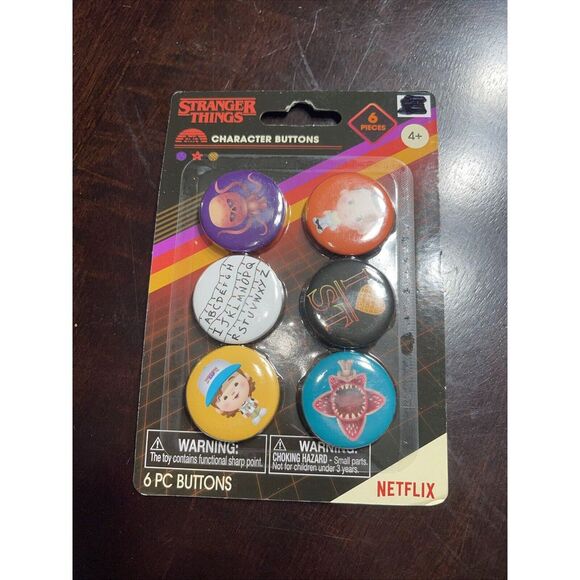 Toys | New 224 Stranger Things 6pack Character Buttons Netflix | Poshmark